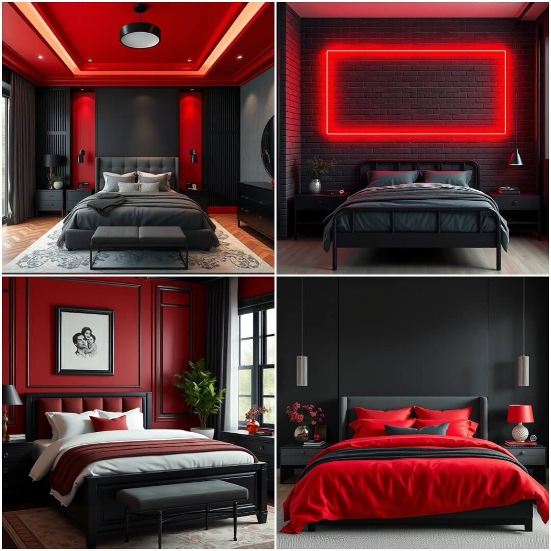 20 Red and Black Bedroom Design Ideas for Bold Statements