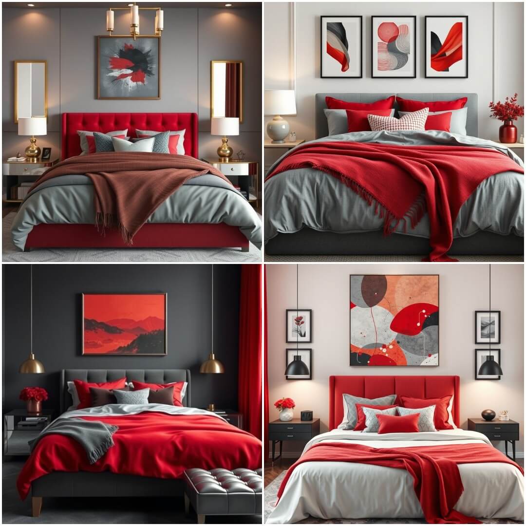 20 Red and Grey Bedroom Ideas To Refresh Your Room